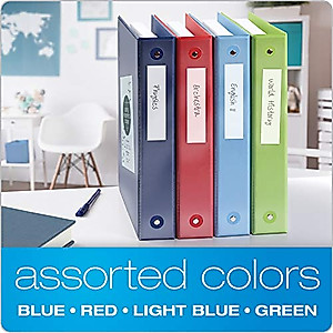 Cardinal 3 Ring Binders, Round Rings, Holds 350 Sheets, ClearVue Presentation View, Non-Stick, Assorted Colors (79550), 1.5 Inch (Pack of 4)