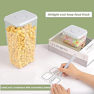 Kahyeets Pop Food Storage Containers with Lids Airtight Spaghetti Container with Labels Pasta Organizer for Kitchen Pantry Cereal Snack Flour Sugar Coffee (12pcs)