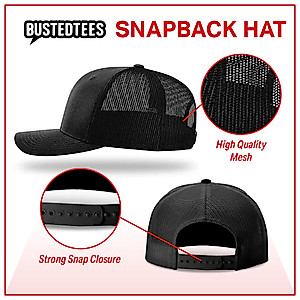 Bitcoin Outline - Cotton Snapback Hat - Breathable Mesh Side for Casual Wear & Outdoor Activities All Seasons - Baseball Cap Women and Men (Black Front/Black Mesh)
