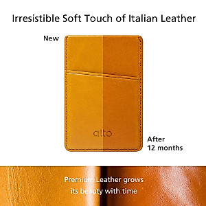 alto Magnetic Leather Wallet Designed for MagSafe, Italian Leather Wallet Case with Card Holder Design Compatible with iPhone 15/14/13/12 Series & Phone Cases with Magsafe (Caramel Brown)