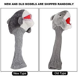 Golf Club Head Cover, Adorable Shark Head Shape Plush Cloth Golf Wood Driver Head Cover
