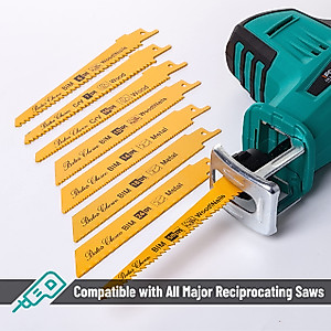 Bates- Reciprocating Saw Blades, 8 Pack, 6 inch, Saw Blade, Reciprocating Saw Blades Wood, Reciprocating Saw Blades Metal, Saw Blades Reciprocating Saw, Metal Cutting Reciprocating Saw Blades