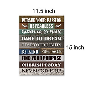 Inspirational Believe in Yourself Canvas Wall Art Poster Print, Positive Quotes Farmhouse Style Painting Ready to Hang Home Living Room Office Decor Gift (11.5" x 15")