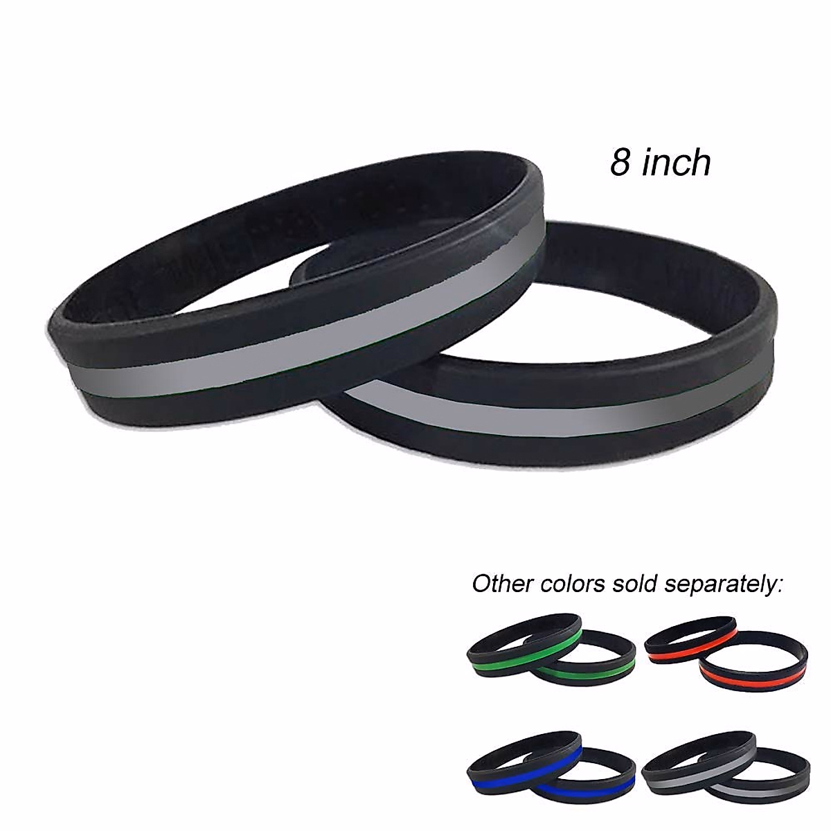 LEO Challenge Coins Gray Silicone Police Bracelet (Gray) - Corrections, Correctional Officer