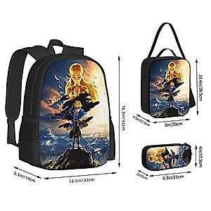 Game Backpack With Pencil Pouch And Shoulder Bag 3 Piece Boys Girls Backpack Combo Set 17in
