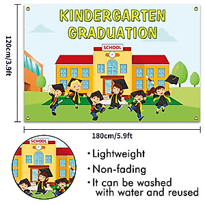 PAKBOOM Kindergarten Graduation Backdrop Banner Class for 2022 Graduation Party Decorations Supplies Background Decor for Kids Children - 3.9 x 5.9ft