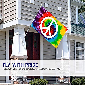 BAIFUMEN Salomao Peace Sign Tie-Dye Flag 3x5 Ft Outdoor Garden Decor Porch Lightweight Flag - Uv Fade Resistant