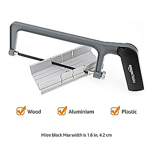 Amazon Basics 3-Piece Aluminum Hacksaw Set with Bi-Metal Hacksaw Blades - 24 TPI (6-inch, 8-inch and 12-inch)