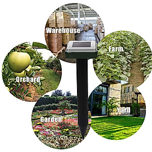 ADLLYA 8 Pack Mole Repellent Solar Powered, Waterproof Mole Repellent Chipmunk Repellent Outdoor, Gopher Repellent Ultrasonic Solar Powered for Groundhog Chipmunk Repeller, Lawn Garden W4, ADLLYA-Y2