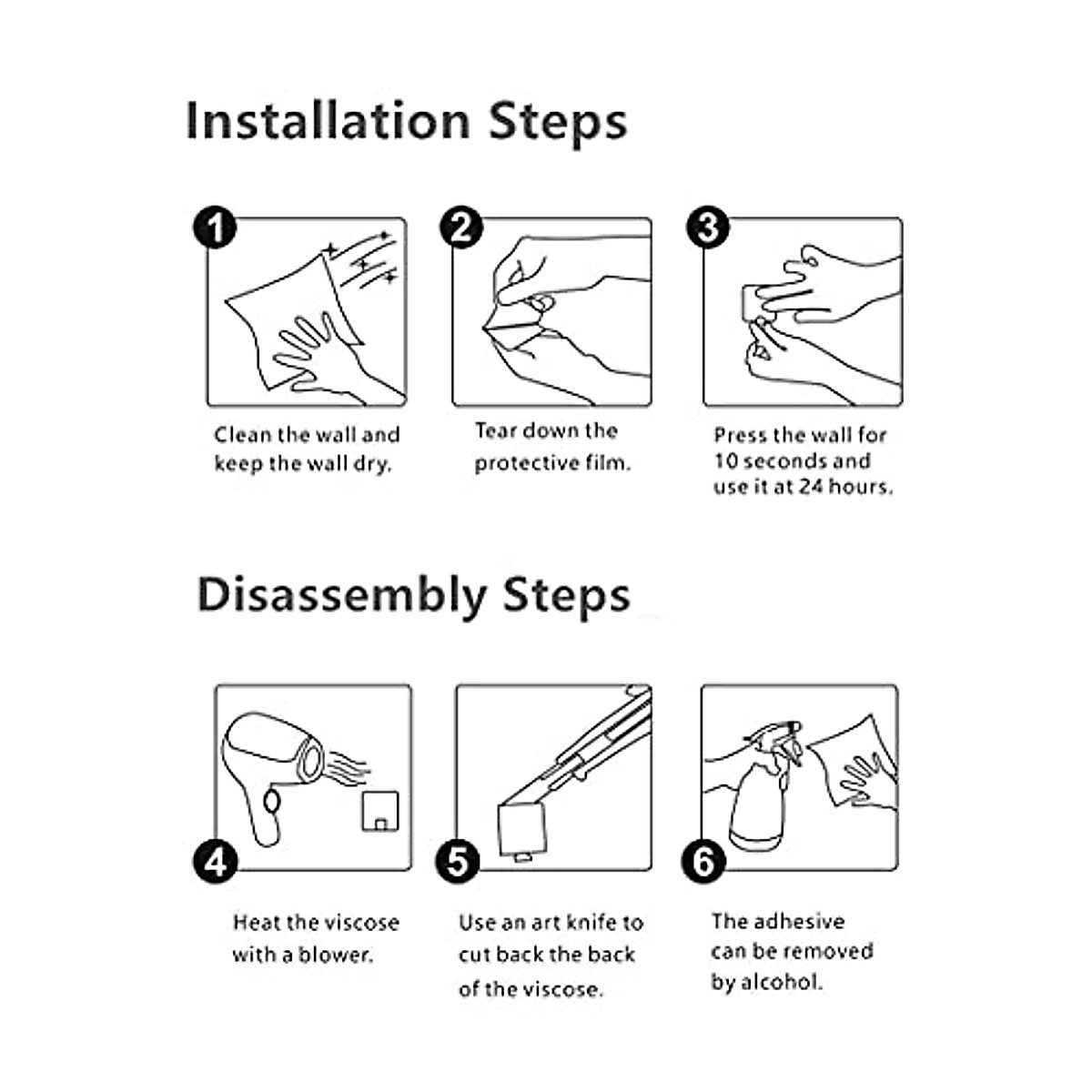 Adhesive Hooks, Heavy Duty Wall Hooks Towel Hooks Wall Hangers Waterproof Stainless Steel Sticky Hooks No Drill Door Hook, Stick on The Wall, Door, Bathroom, Kitchen, Office-4 Packs (V Black)