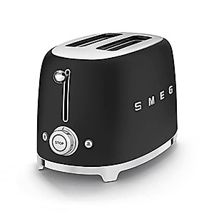 SMEG 50's Retro 2 Slice Toaster, Matte Black