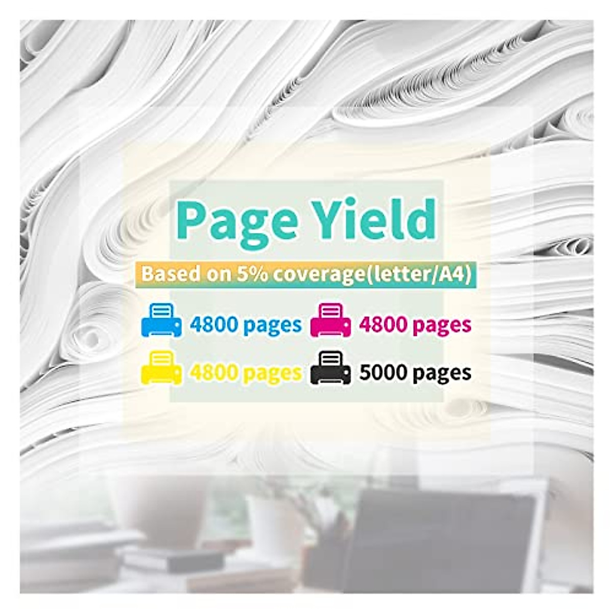 CAIRE C405 Toner Remanufactured Toner Cartridges Replacement for Xerox C400 C405 Versalink C400DN C405DN C405N Printer(1 Black 106R03512,1 Yellow 106R03513,1 Cyan 106R03514,1 Magenta 106R03515)