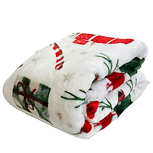 Serafina Home Christmas Holiday Throw Blanket: Velvelty Soft, Durable Fleece Accent for Bed or Couch (Nutcracker and Reindeer, 50 x 60 inches)