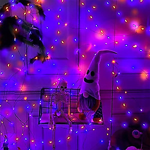 5 Pack Halloween String Lights Decor, Timer, Total 150 LED 50 Ft Battery Operated Copper Wire Purple Orange Fairy Lights Halloween Decorations Outside Yard Home Indoor Outdoor,30 LED 10 Ft Each