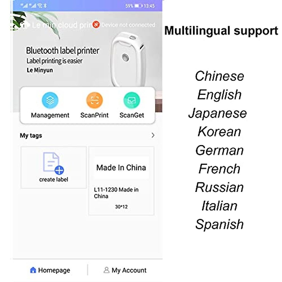MOSHOU Label Maker with Tape, Portable BT Wrieless Label Printer for Storage, Barcode, Office, Home, Store Organization, Sticker Maker Mini Label Maker with Multiple Templates