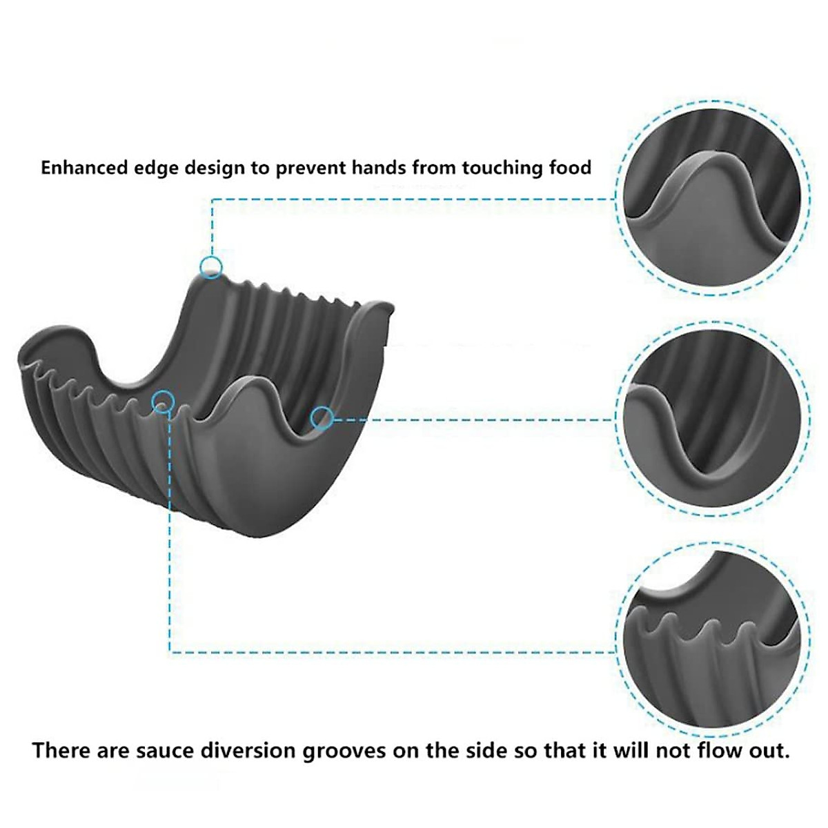 YFEIQI Contact-Free Burger Holder Clip, Retractable-Reusable-Washable Food Grade Silicone Hamburger/Sandwich Clip, Burger Holder Box