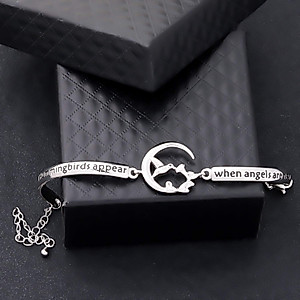 SEIRAA Hummingbird Gifts Hummingbird Memorial Gift Hummingbirds Appear When Angels are Near Bracelet Loss of Love One Gift (Hummingbird bracelet)