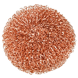 REDECKER Real Copper Thread Pot Scrubber - Woven Double Layers for Extra Strength - Gently Remove Even Persistent Dirt Long Lasting, Set of 2 - Copper Scrubbers - Copper Sponge Scrubber