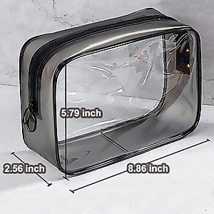 Veiai Clear Travel Bags for Toiletries, 2 Pack Large Clear Comestic Pouch, Multipurpose Transparent TSA Makeup Bag with Zipper Portable Makeup Organizer for Women Men Traveling Trip