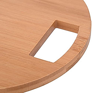 JIANWEI Foldable Wine Table Stake for Sand and Grass- Portable Beach Table Sturdy Wine Table, Lawn and Garden, Round Wooden Camping Picnic Glass Holder for Outdoor, Beach(C)