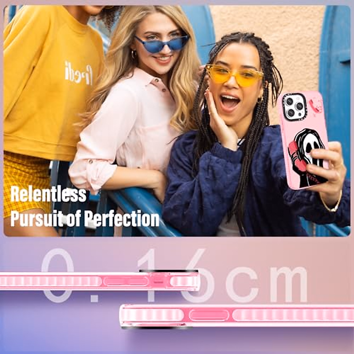 Toycamp for iPhone 13 Case with Ring Kickstand, Cute Design for Women Girls Girly Boys Teens Skeleton Skull Cartoon Print Case Cover for iPhone 13 (6.1 inch)