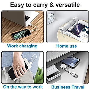 CLZWiiN Short Micro USB Cable (6 Pack 8inch White), Android Phone Charger Cord, High Speed Charging and Sync Data Cables for Charging Station, Compatible with Samsung, HTC, Motorola, Kindle, Tablet