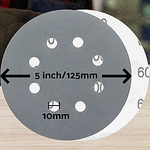 S&F STEAD & FAST 5 Inch Sanding Discs Hook & Loop 60pcs, Wet Dry Orbital Sander Sandpaper 400 600 800 1000 1500 2000 Grit, Silicon Carbide Assortment 8 Holes with Tack Cloth