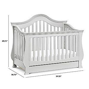 DaVinci Ashbury 4-in-1 Convertible Crib with Toddler Bed Conversion Kit in Cloud Grey, Greenguard Gold Certified