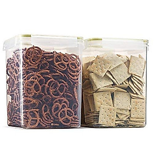 Komax Flour and Sugar Containers with Lids (Set of 2) – Extra Large Airtight Food Storage Containers – Flour, Sugar, Oatmeal, or Rice Container Set – BPA-Free Kitchen Storage Containers (175 oz)