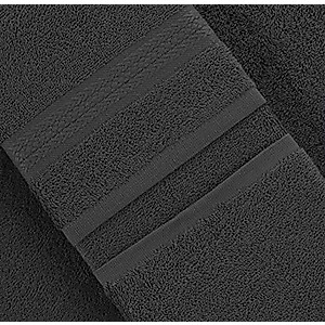 REGAL RUBY Quick-Dry 4 Pieces Grey Hand Towels Highly Absorbent 100% Turkish Cotton - Perfect Lightweight Towel for Bathroom, Kitchen, Guests, Pool, Gym, Camp, Travel, College Dorm, Shower