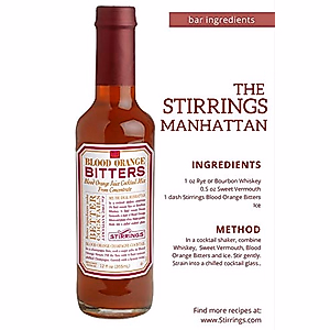Stirrings Blood Orange Cocktail Bitters and Pure Cane Simple Syrup Cocktail Mixer 12 ounce bottle ( Variety Pack)
