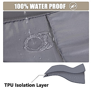 SearchI Waterproof Couch Cushion Covers Replacement, Washable Sofa Chair Seat Cushion Covers Soft Couch Cushion Slipcovers Stretch Furniture Protector for Kids, Pets(Medium, Light Gray)