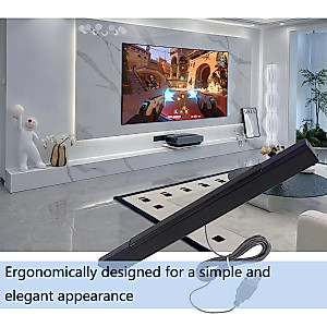 EQINI USB Sensor Bar for Wii, Replacement USB Wired Infrared Ray Sensor Bar for Wii, Wii U, and PC, includes Stand, Black (usb interface