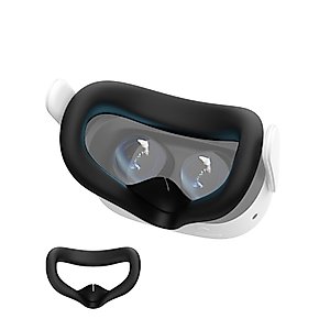 AMVR Silicone Face Cover Compatible with Meta/Oculus Quest 3s Accessories, Sweatproof Face Pad, with Nose Pad, Immersive VR Experience (Purple), NOT Compatible with Quest 3