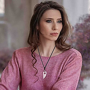 MAIBAOTA Necklaces for Men Adjustable Black Rope Necklace Clear Quartz Crystal Stone Pendant Necklace Men's Jewelry