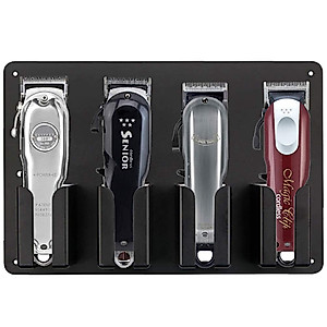 Minkissy Hair Clipper Holder Organizer Wall Mounted Hair Brush Comb Hairdressing Tool Storage Rack Shelf Container for Home Shop 31X20X6cm