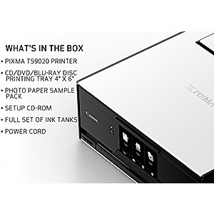 Canon Office Products TS9020 WH Wireless All-in-One Printer with Scanner and Copier: Mobile and Tablet Printing, with AirPrint and Google Cloud Print Compatible, White