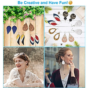 Leather Earring Making Kit - 24pcs Cricut Faux Leather Sheets for Earrings Making - 8.3" x 6.3" Each - Fabric and Tool for DIY Earrings - Jewelry Hair Bows Crafts Supplies for Beginners