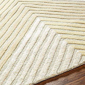 Hauteloom Juan Wool Living Room, Bedroom Area Rug - Contemporary - Bone, Driftwood, Nutmeg - 8' x 10'