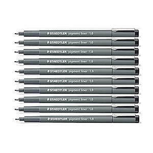 Staedtler Pigment Liner 308 Black 1.0 mm Pack of 10