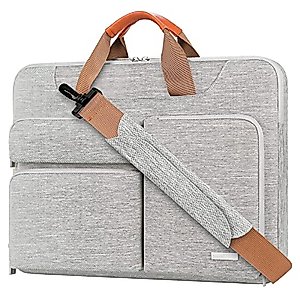 Lacdo 360° Protective Laptop Shoulder Bag Sleeve Case for 13 Inch New MacBook Air M2/M1 2022-2010 | 13 Inch New MacBook Pro M2/M1 2022-2012 | Surface Book 3 2 | 13" HP Acer ASUS Lenovo Computer, Gray