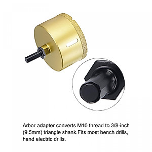 uxcell Brazed Diamond Core Drill Bits 85mm Hole Saws with M10 Arbor Adapter for Porcelain Tile Marble Concrete Stone Brick