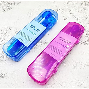 HRASY Portable Orthodontic Oral Care Kit for Braces - Interdental Brush Dental Wax Dental Floss Toothbrush Cleaning Kit(Purple)