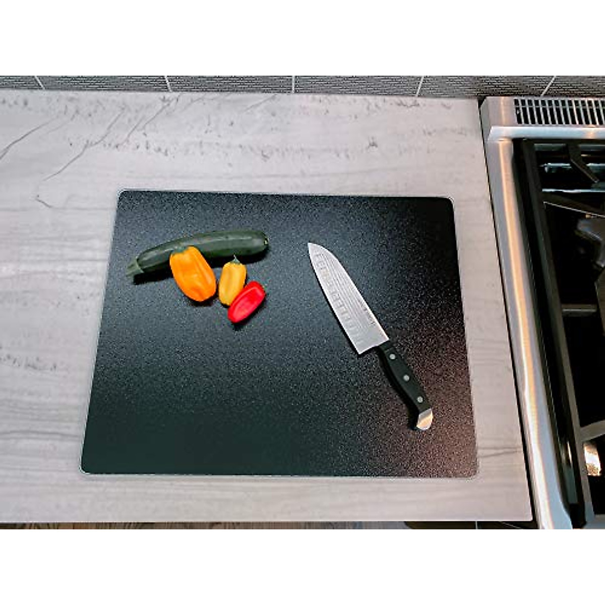 Vance Extra Large Black 16 x 20 inch Surface Saver Cutting Board for Over Sink Prep | Best Kitchen Chopping Board | BPA-Free | Non-Porous