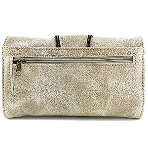 Justin West Patina Girl Western Bronze Floral Buckle Handbag Purse Tote and Strap Wallet (Beige Tote and Wallet)