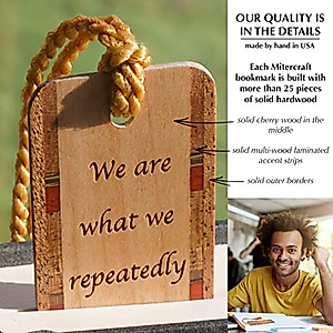 Aristotle Excellence Quote, Engraved Wooden Bookmark - Also Available with Personalization - Made in USA