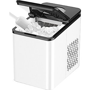 SOOPYK Ice Makers Countertop | Portable Ice Maker Cube | 27 lbs in 24 hrs | 9 Ice Cubes Per 5-8 Mins | Ice Maker Machine Self Cleaning Function | Ice Scoop and Basket,Stainless Steel