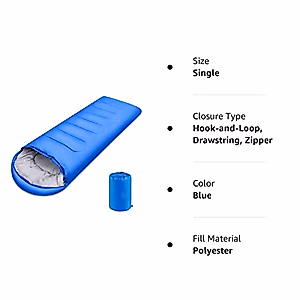 Lightweight Sleeping Bag, 3 Season Sleep Bags for Kids Adults Girls Women, Microfiber Filled Warm Cool Cold Weather 5-20 Degree for Backpacking/Hiking/Naturehike/Camping with Compression Sack -Blue