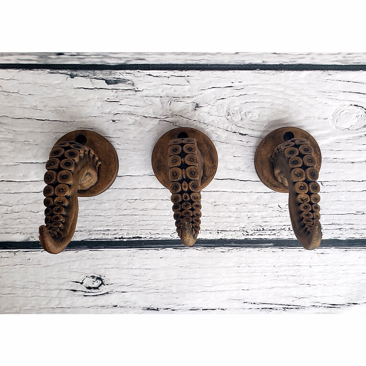 3 Piece Tentacle Hook Set Octopus Hangers Towel hooks antique bronze finish