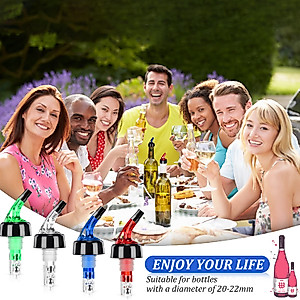 Automatic Measured Bottle Pourer Liquor Measure Pourer Quick Shot Dispenser 1.5 oz Measured Wine Pourers for Home Bar Kitchen Tools (White, Red, Blue, Green, 12 Pack)